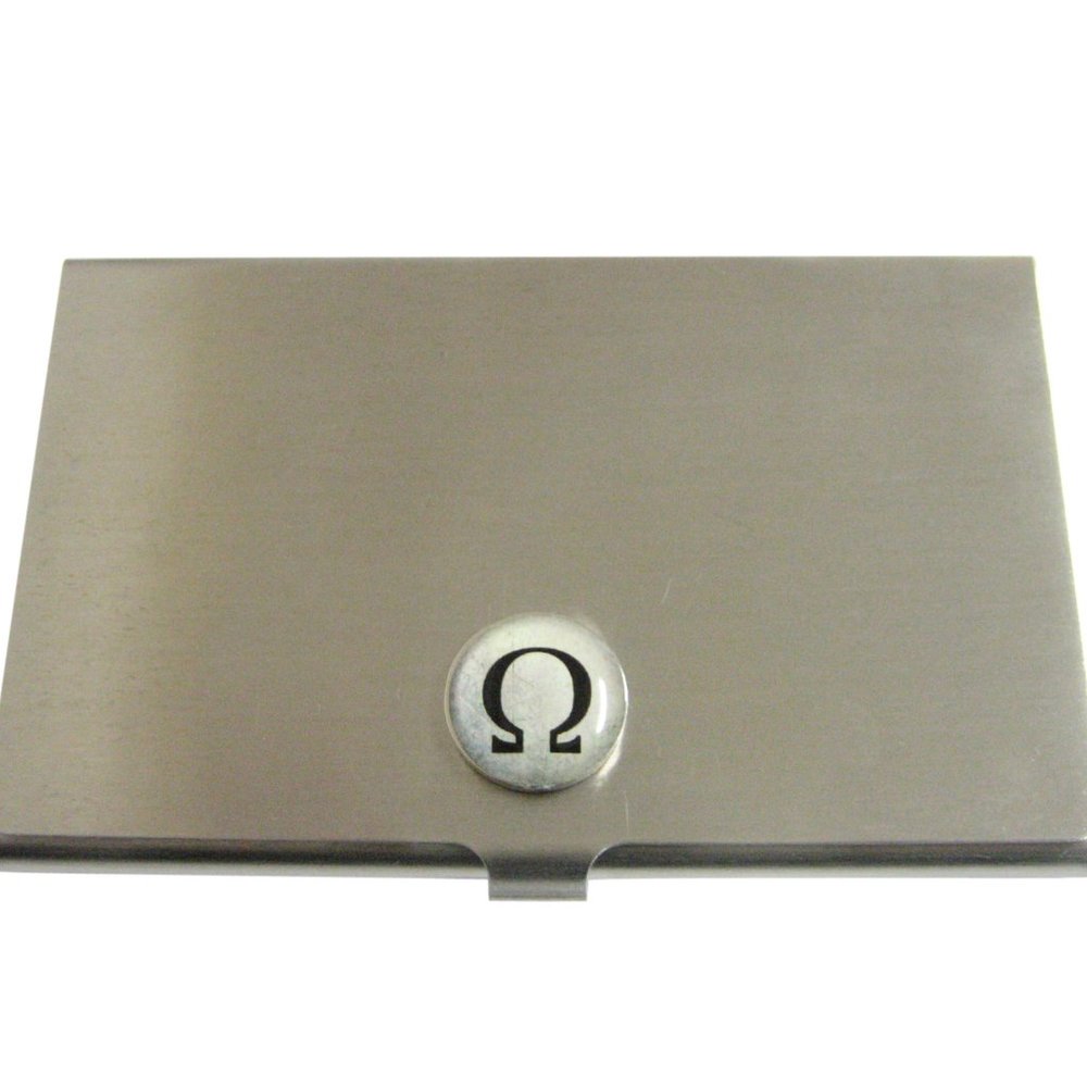Mathematical Omega Symbol Business Card Holder - Gem